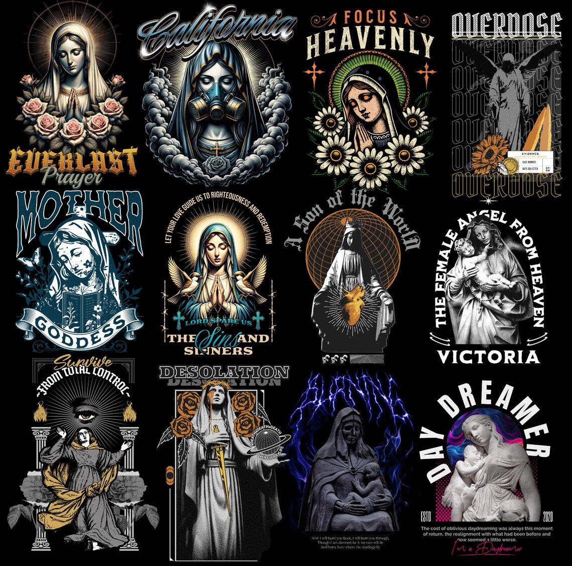 Saints and Mother Mary Design Collection Inspired by Catholicism and ...