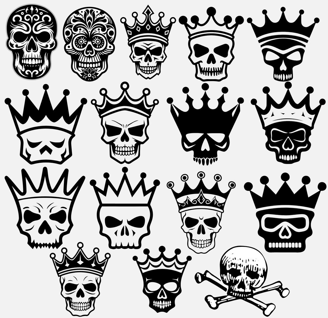 Skull Tattoo Art - Skeleton Digital Design | Digital Download | PNG ...