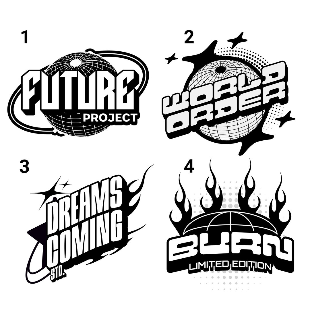 Custom Digital Y2K Logo Designs - Premium Vintage Y2K Bundle - Etsy