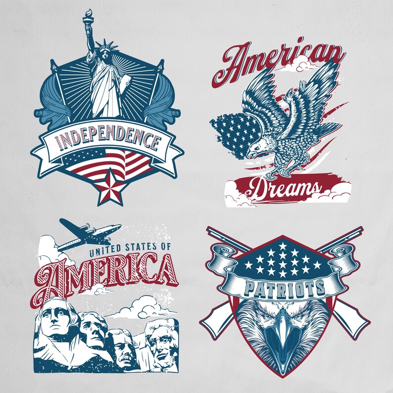 Retro America Patriotic PNG Bundle, USA Designs (digital Downloads) - Etsy