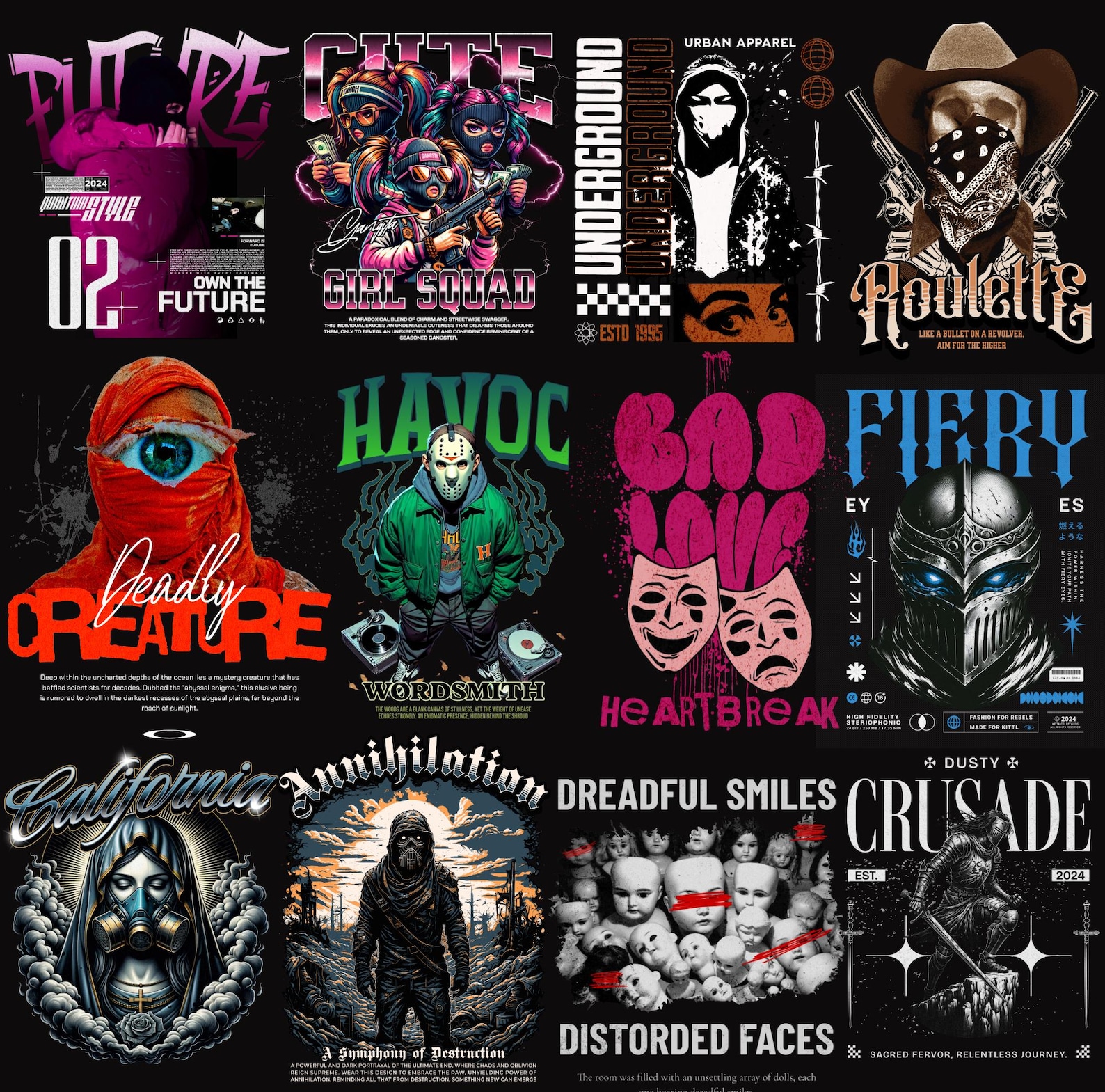 Urban Masked Faces PNG Pack: Streetwear Rebel Designs (digital Download ...