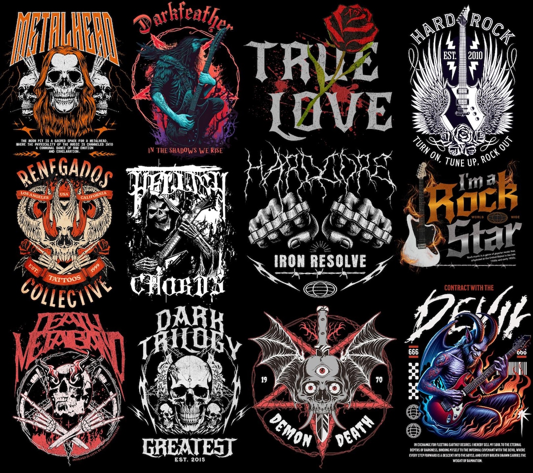 Heavy Metal Streetwear Designs: True Love, Brutality, Skeleton, Rock ...