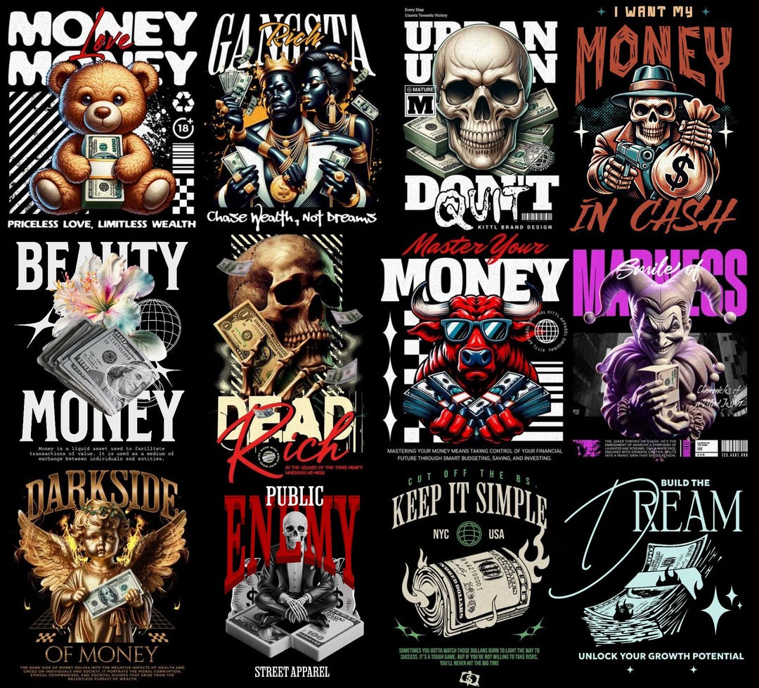 Streetwear Money PNG Designs, 100 Dollar, Trendy Digital Art Files for ...