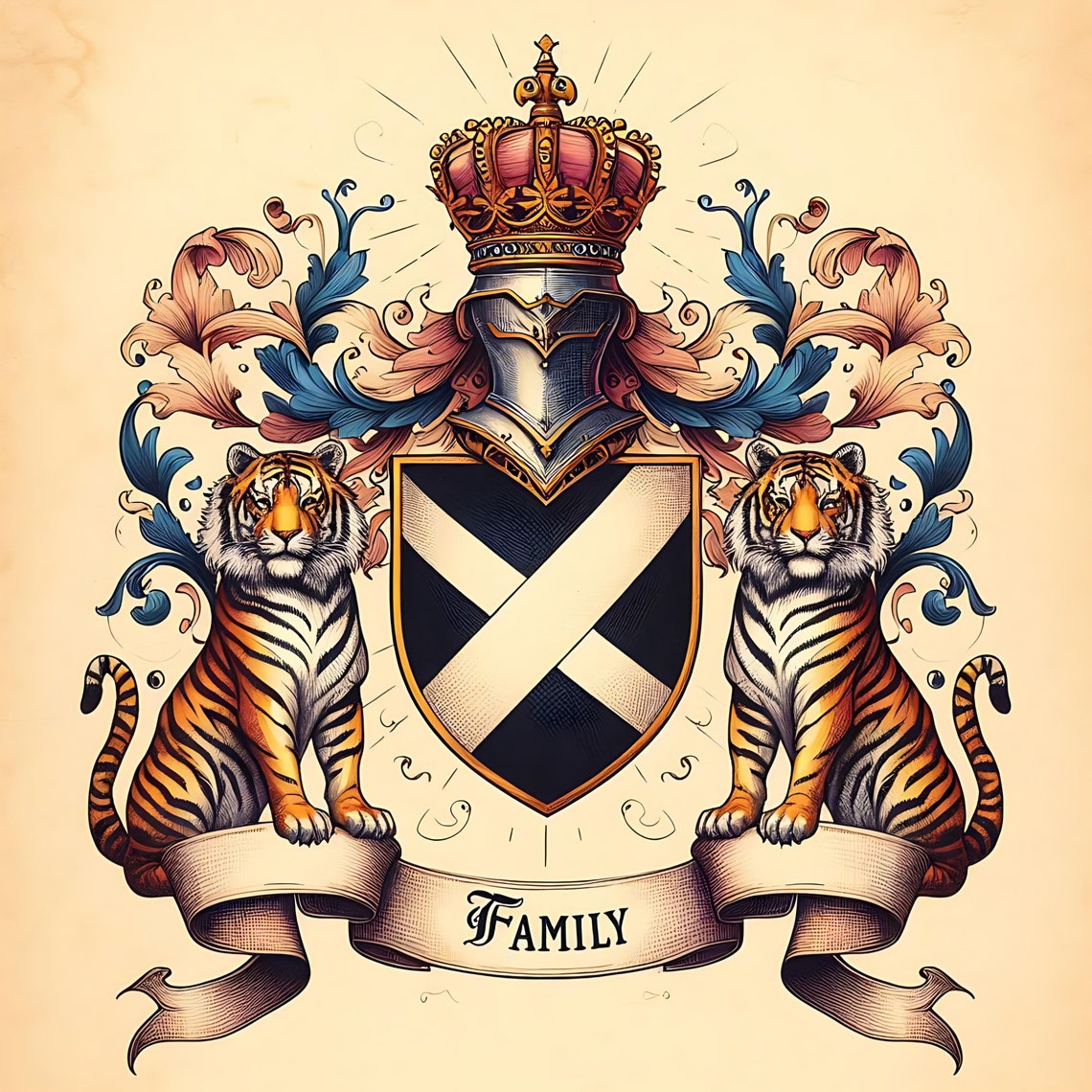 Custom Family Crest Design With AI Assistance (JPG, PNG) - Etsy