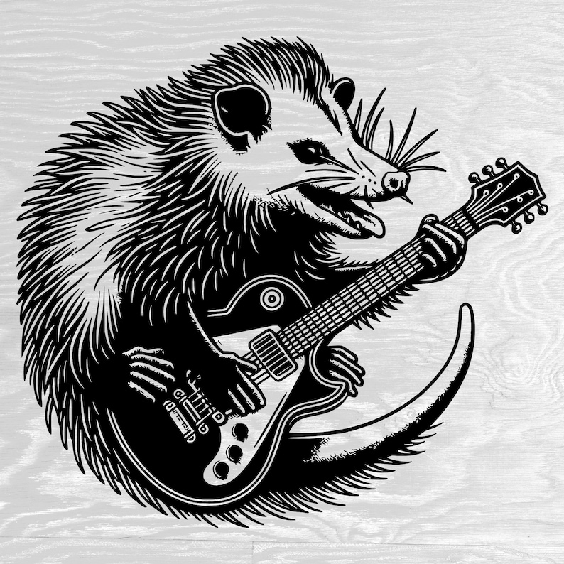 Possum Playing Guitar Png - Etsy