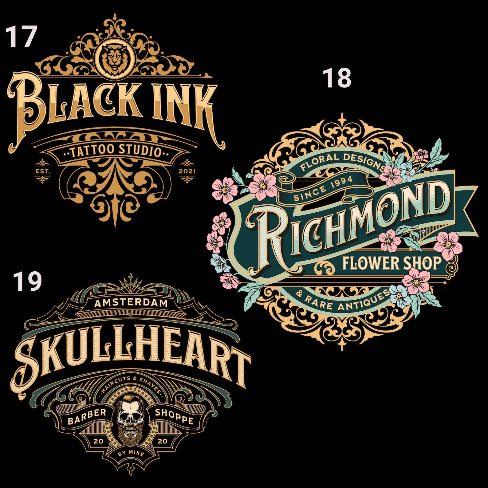 Custom Logo Designs ,professional Logo Designer Victorian Style Logo Boutique Logo Design ...