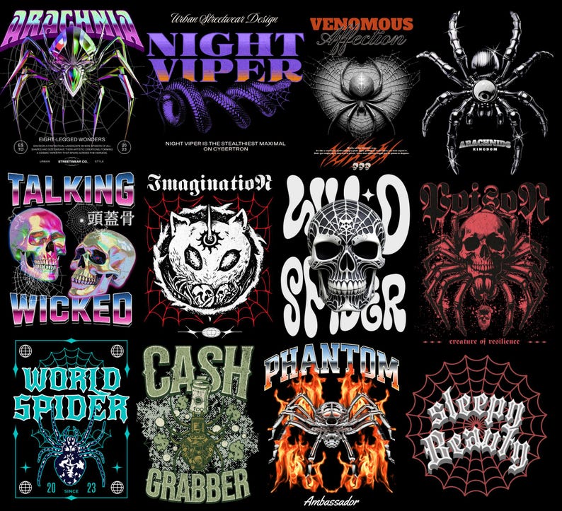 Spider Streetwear PNG Designs, Y2K Urban Graphics (digital Download) - Etsy