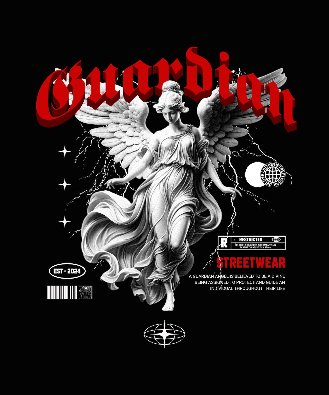 Guardian Angel Png,angel Streetwear - Etsy