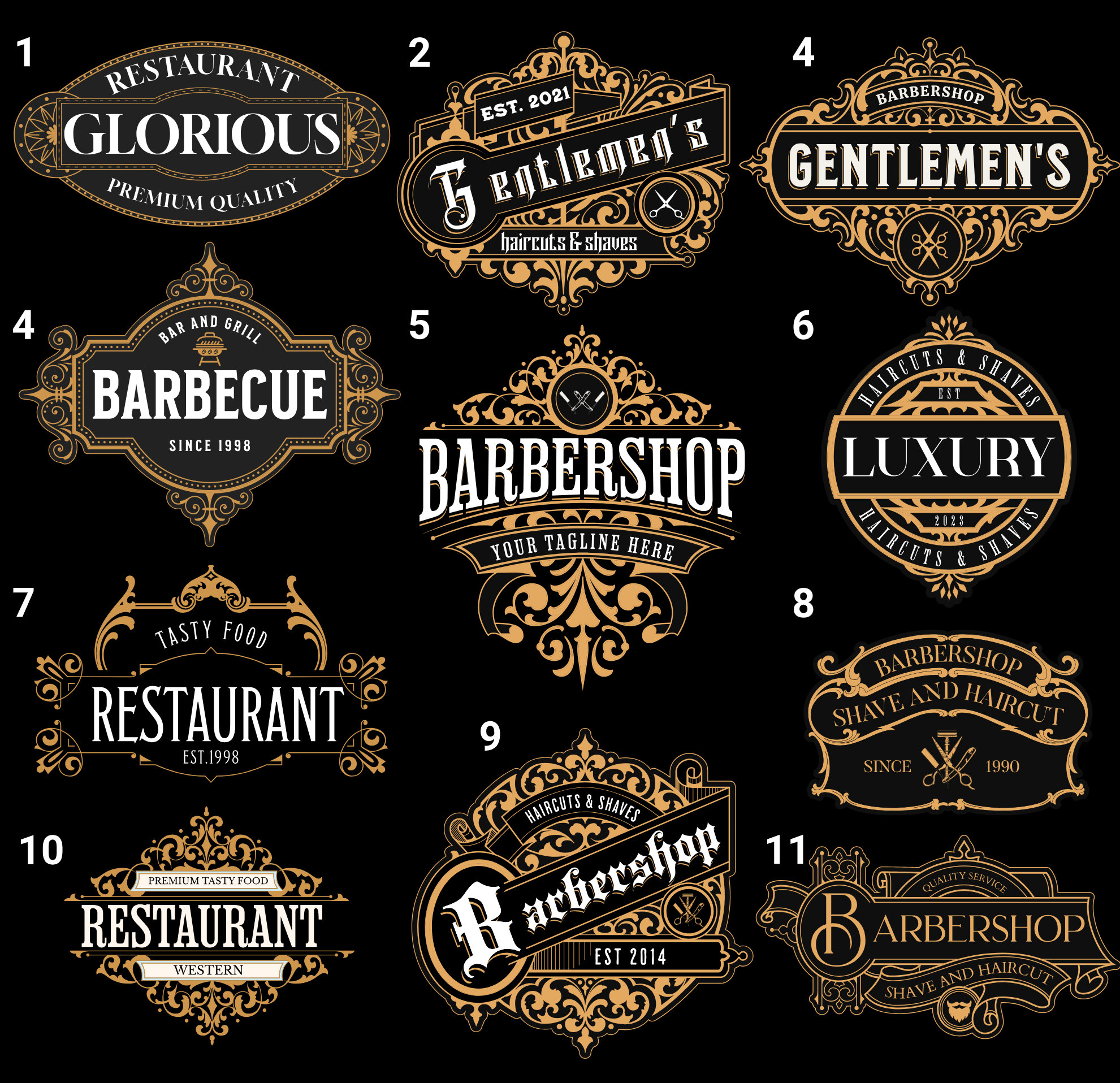 Vintage Barbershop Logo - Custom Logo Designs, Professional Logo Designer - Victorian Style Logo ...