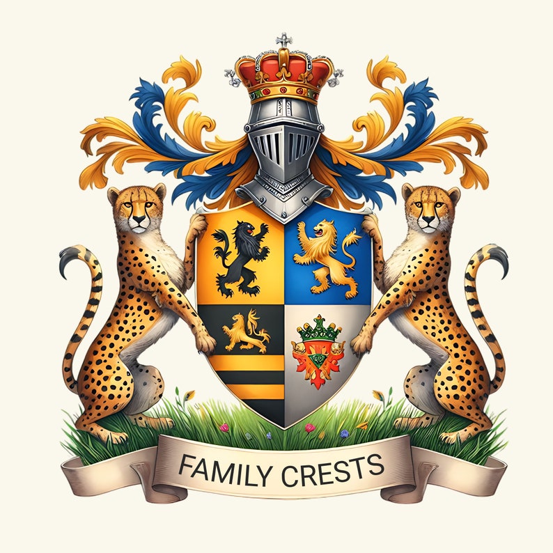 AI Enhanced Family Crest - Personalized Watercolor Design (digital ...