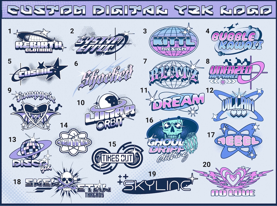 Logo Uniquely Crafted For Y2k Y2k Inspired Fashion Trends Flash Sheet