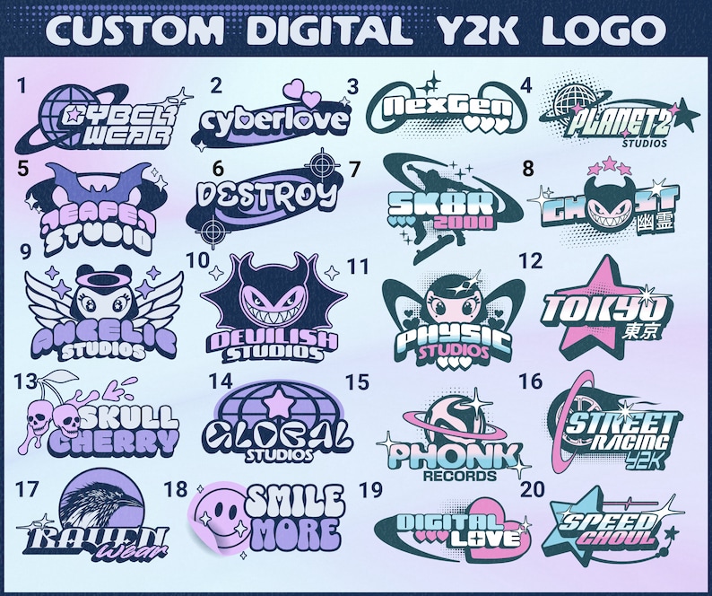 Logo Uniquely Crafted for Y2K, Y2k-inspired Fashion Trends, Flash Sheet ...