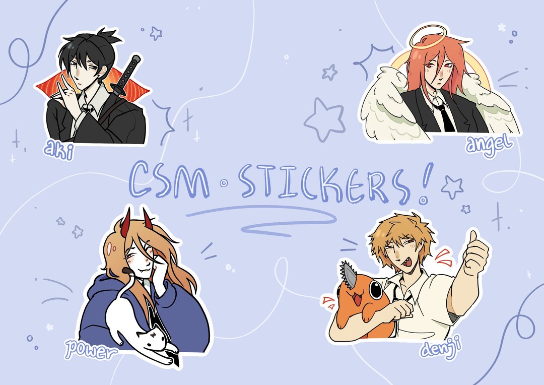 Csm Stickers! (b-grade) - Power, Denji, Aki and Angel :3 - Etsy