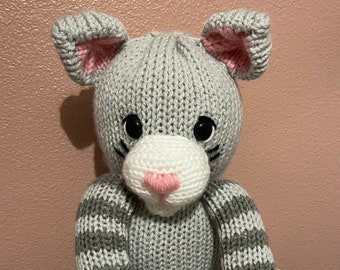 Black Hand Knitted Sitting Cat - Etsy