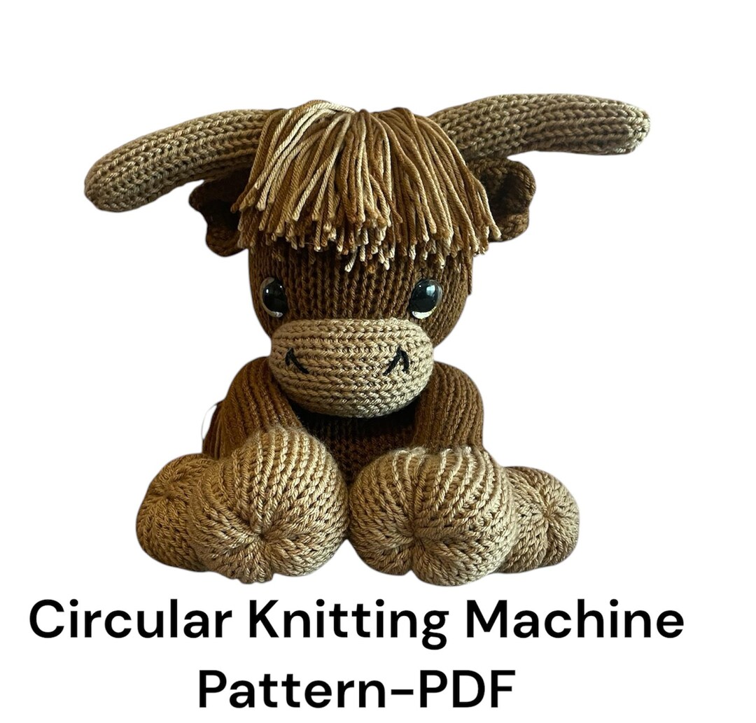 Highland Cow - Circular Knitting Machine - Knitting - PDF PATTERN ...