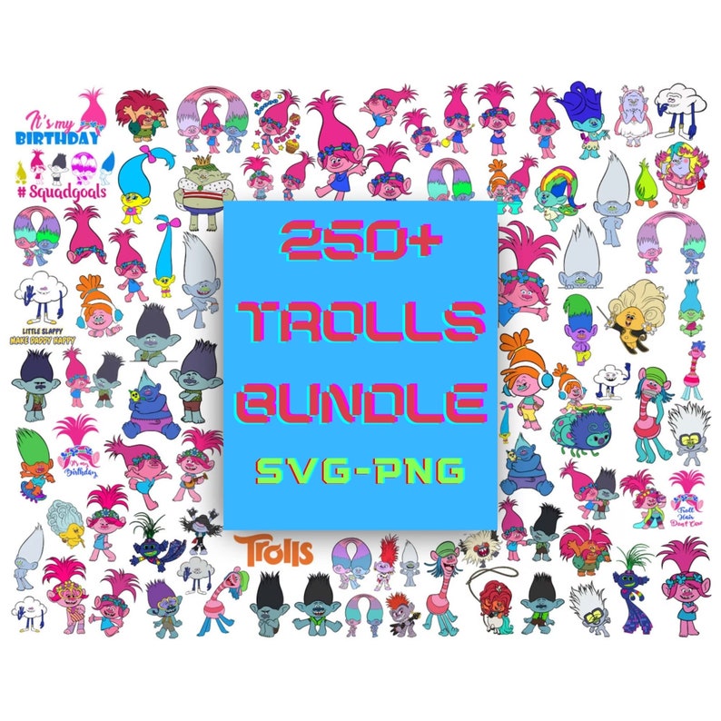 250 Trolls Svg Mega, High Quality Trolls PNG, Poppy Troll Svg, Trolls ...