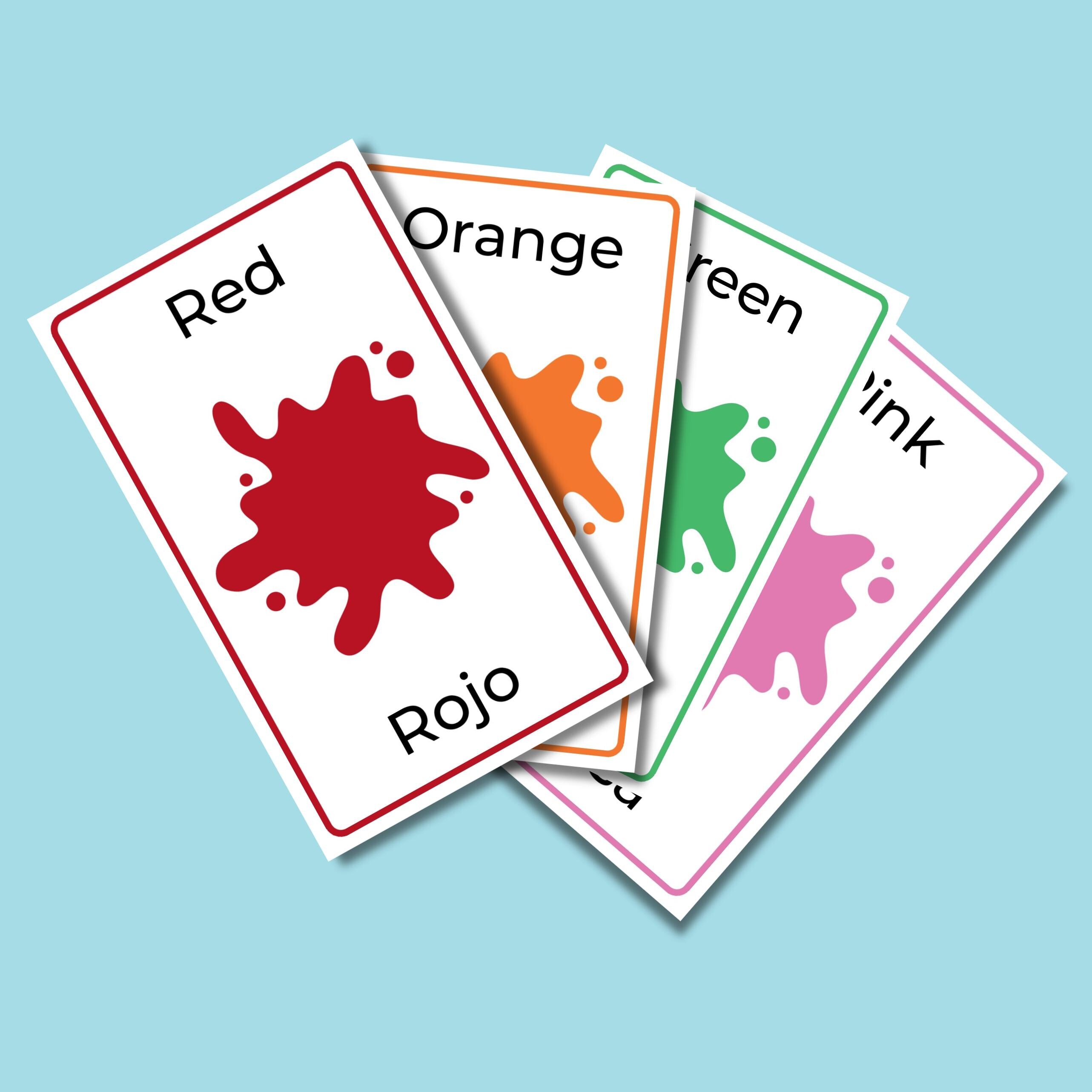 English Spanish Color Flashcards for Kids | Bilingual Colors Learning ...