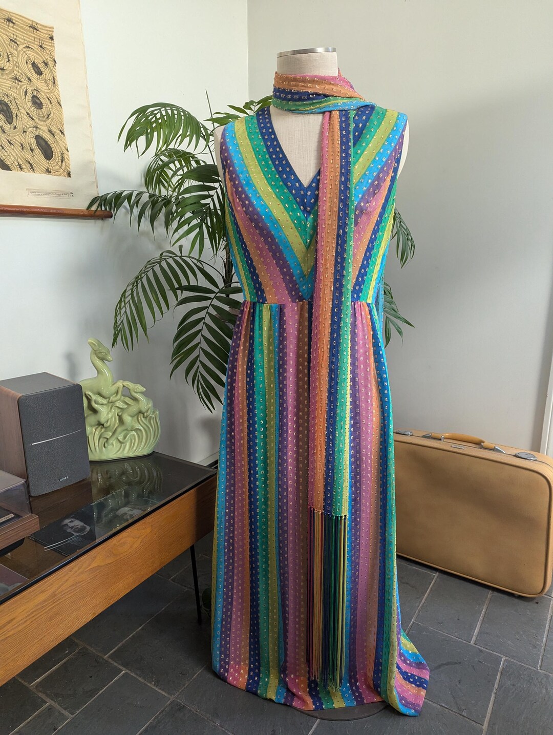 Vintage 60s Dress | Nat Kaplan Couture I Summer Sleeveless V-neck ...