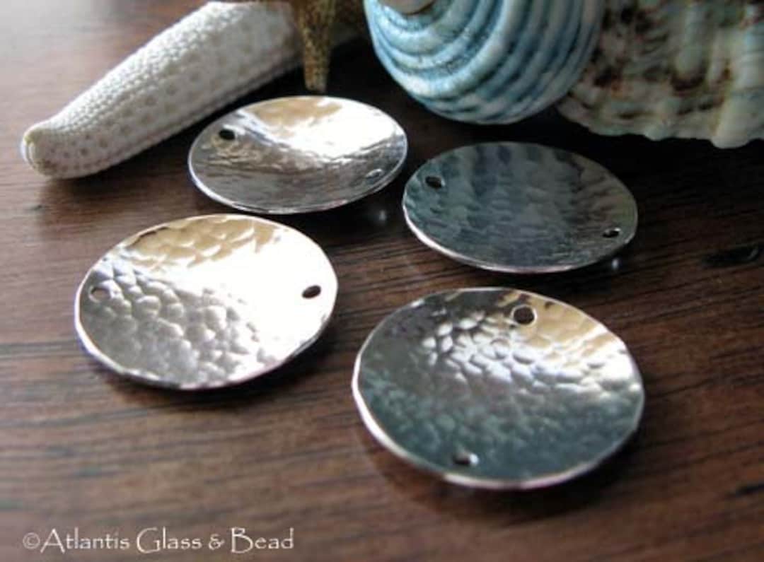 Sterling Silver Hammered Discs for Jewelry Making. You Choose Size and ...