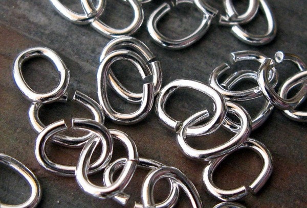 Oval Jump Rings 18 Gauge 6.5 X 5mm. AGB Handmade Sterling Silver ...