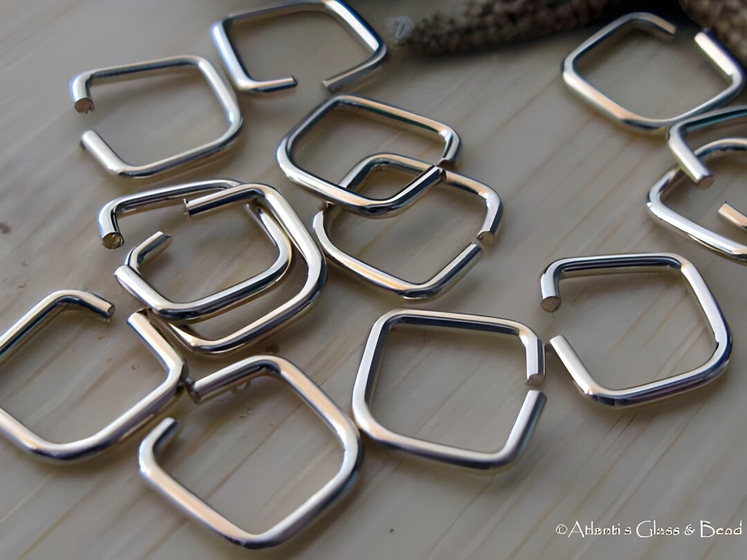 Square Jump Rings 20 Gauge 7mm. AGB Handmade Artisan Sterling Silver ...