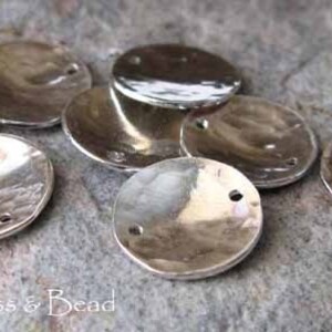 Sterling Silver Hammered Discs for Jewelry Making. You Choose Size and ...