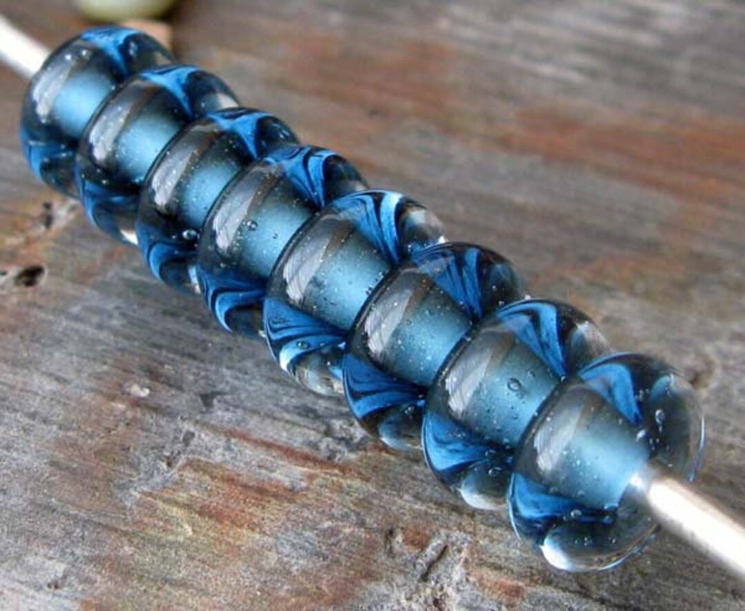 AGB Blue Stardust Boro Glass Lampwork, Small Beads.. - Etsy