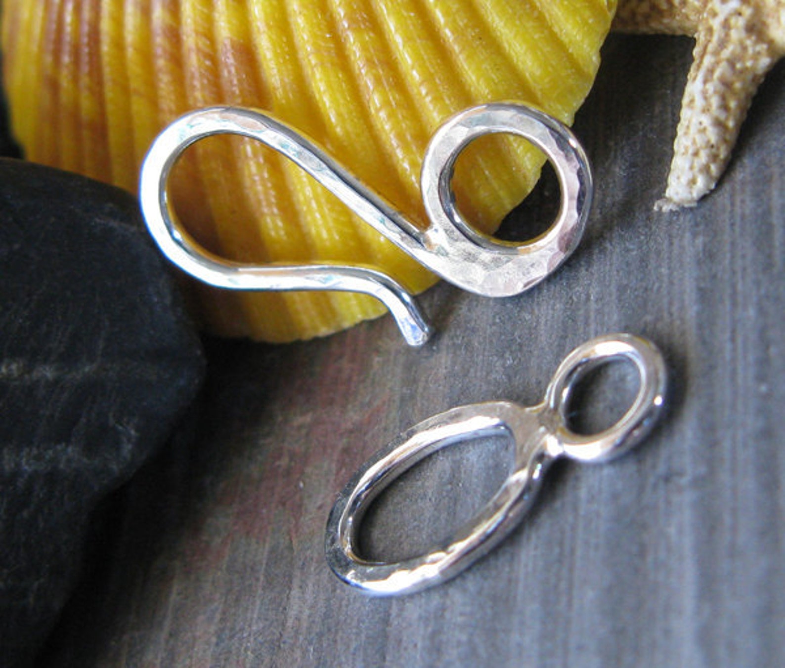 Hammered Hook Clasp. Handmade Jewelry Findings. Available in Sterling ...
