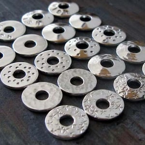 Large Hole Star Bead Caps 10mm. Artisan Handmade Sterling Silver ...