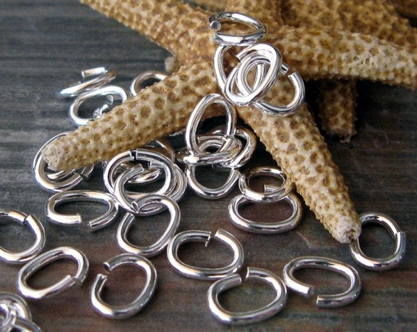 Oval Jump Rings 18 Gauge 6.5 X 5mm. AGB Handmade Sterling Silver ...