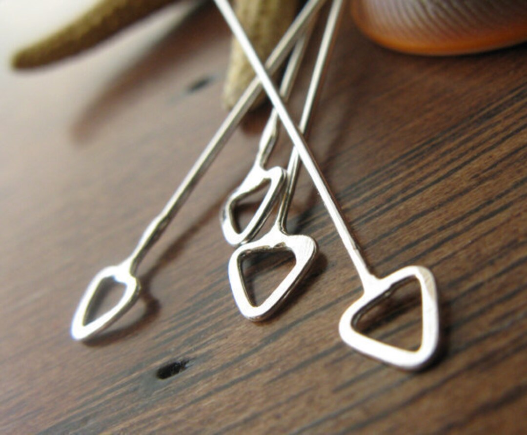 Simple Sterling Silver or 14k Gold Filled Triangle Head Pins. Artisan ...