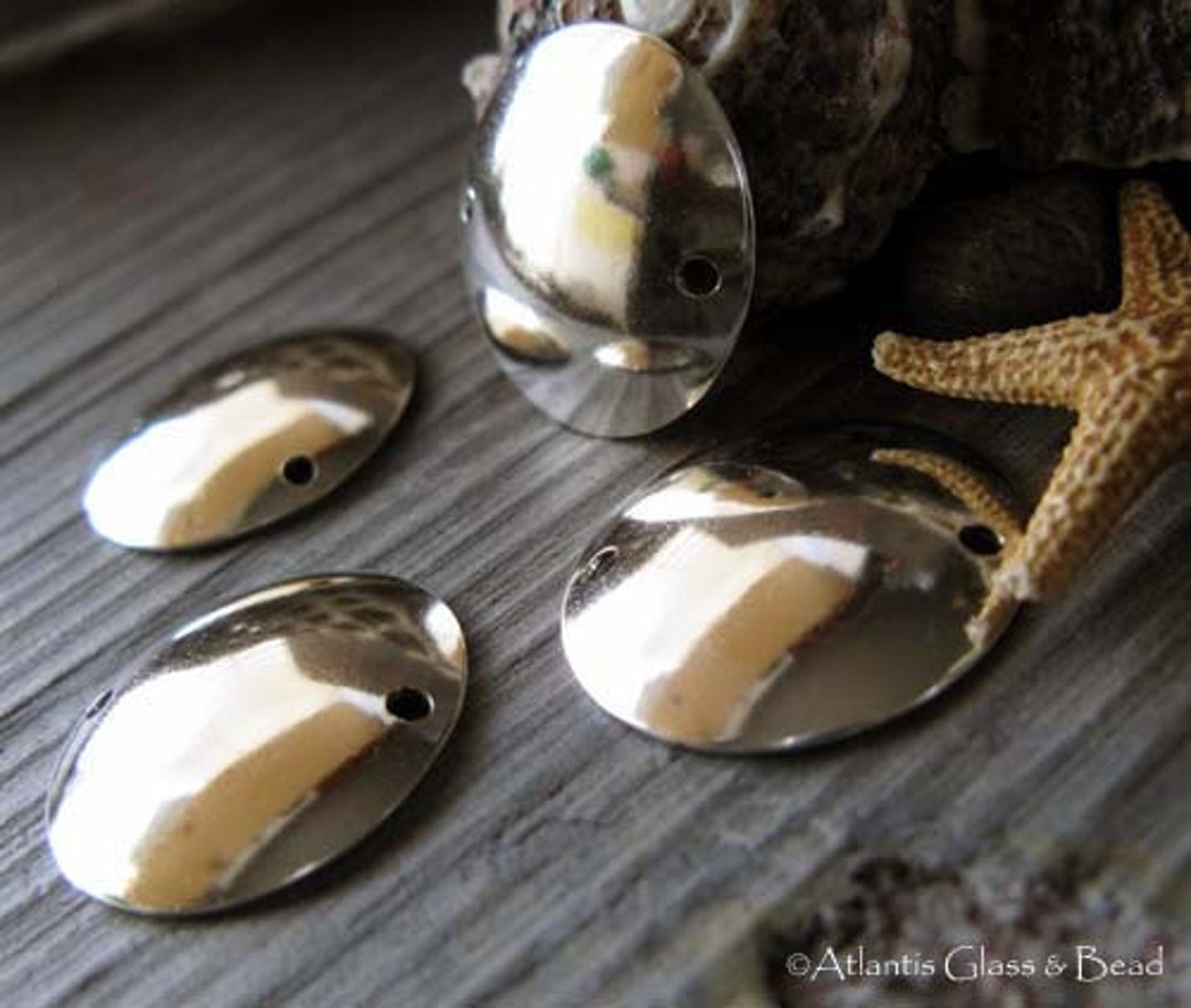 Sterling Silver Handmade Domed Discs. Artisan Jewelry Findings ...