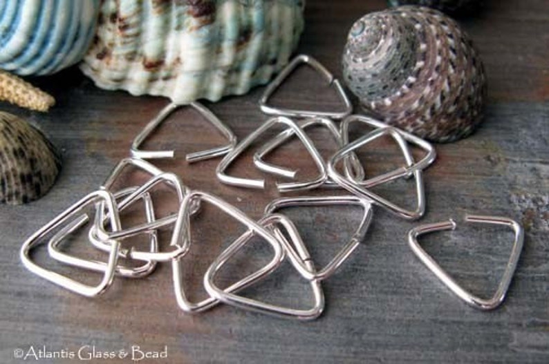 Triangle jump rings 18 gauge 11-12mm. AGB artisan sterling | Etsy