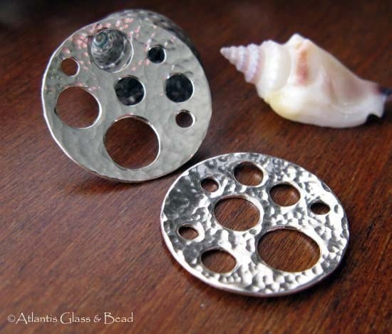 Unique Handmade Sterling Silver Round Discs. Artisan Jewelry Findings ...