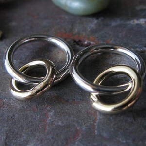 Mixed Metal Interlocking Rings Sterling Silver & 14k Gold-filled ...