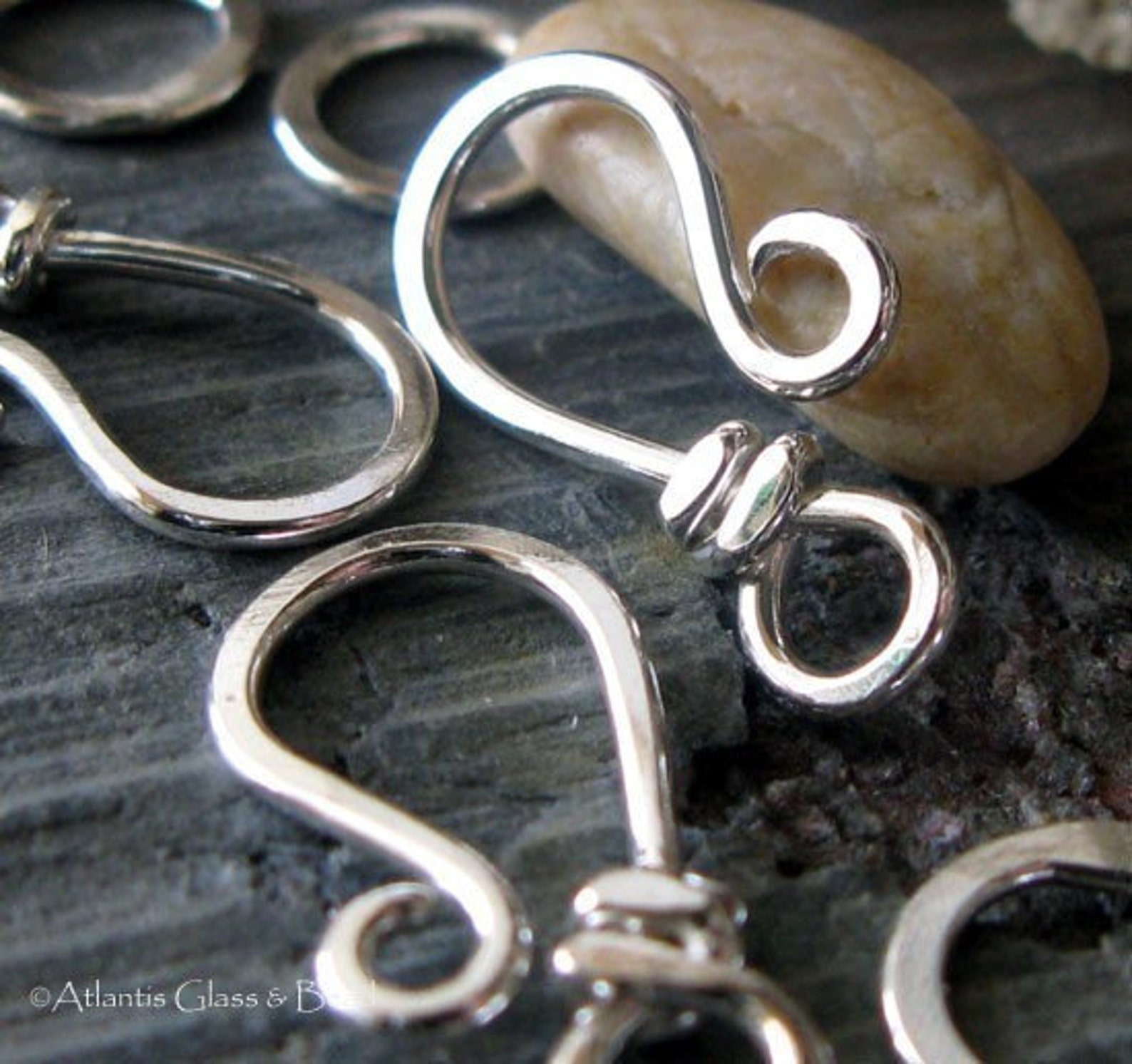 Handmade Sterling Silver or Gold Filled Hook Clasps (set of 2), Jewelry ...