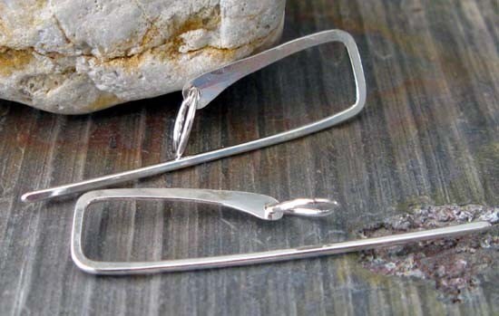 Square Hook Wire Earrings. Sterling Silver or 14k Gold Filled. Simple ...