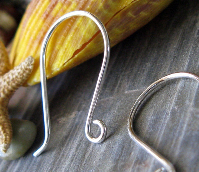 Earring Hooks. Classic Handmade Sterling Silver Ear Wires. Artisan ...