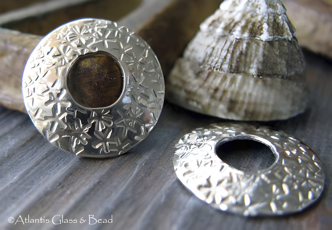 Star Stamped Bead Caps 13mm Large Hole Seeing Stars AGB Artisan ...