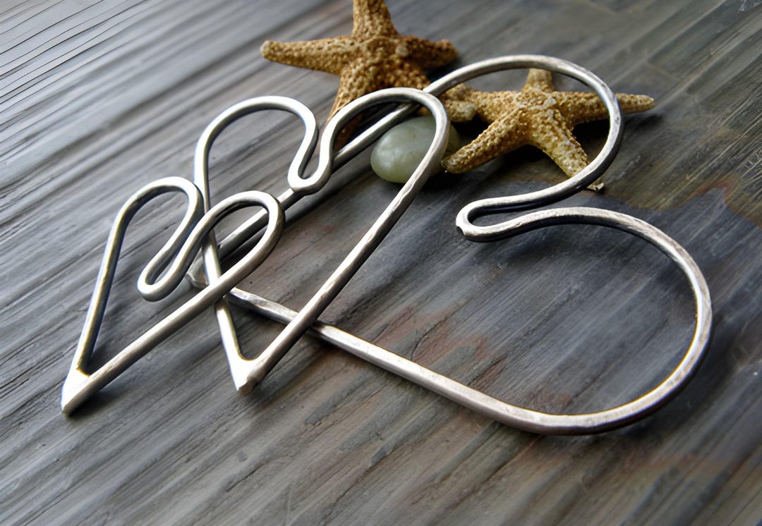 Graduated Heart Pendant Set. Sterling Silver or Gold Filled Artisan ...