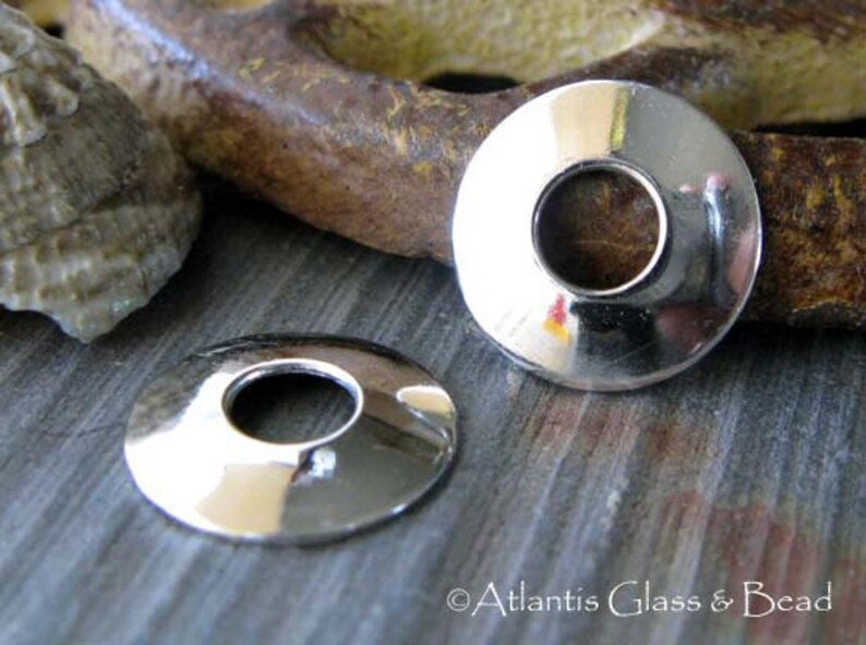 Large Hole 13mm Bead Caps. Artisan Handmade in Sterling Silver, Copper ...