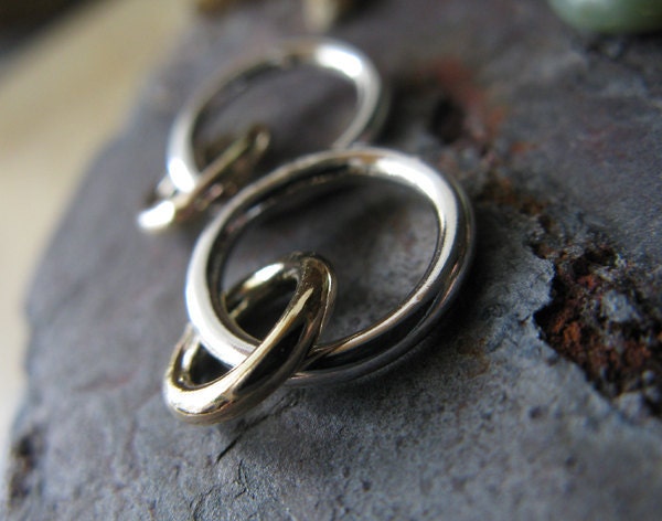 Mixed Metal Interlocking Rings Sterling Silver & 14k - Etsy