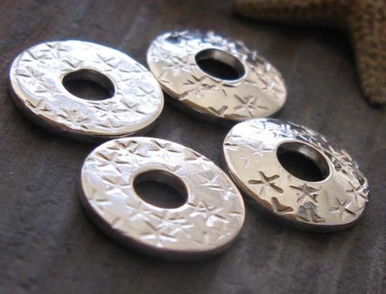 Large Hole Star Bead Caps 10mm. Artisan Handmade Sterling Silver ...