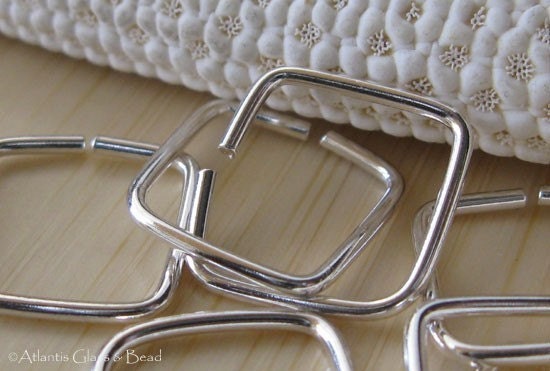 Square jump rings 18 gauge 12mm. AGB handmade sterling silver | Etsy