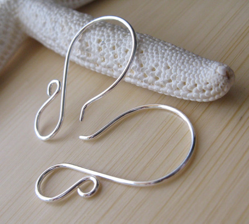 S Shape Ear Wires. Fancy Earring Hooks for Jewelry Making. Sterling ...
