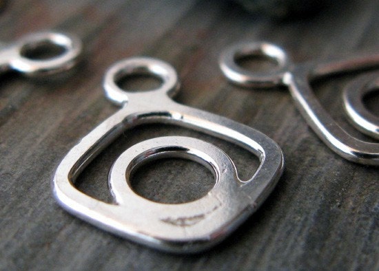 AGB Artisan Sterling Silver Jewelry Findings Circle in Square Lilly ...
