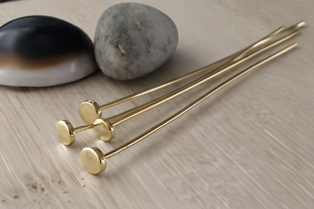 Gold Filled Handmade Flush Nail Head Pin With Flat Disc Head 22/20 ...