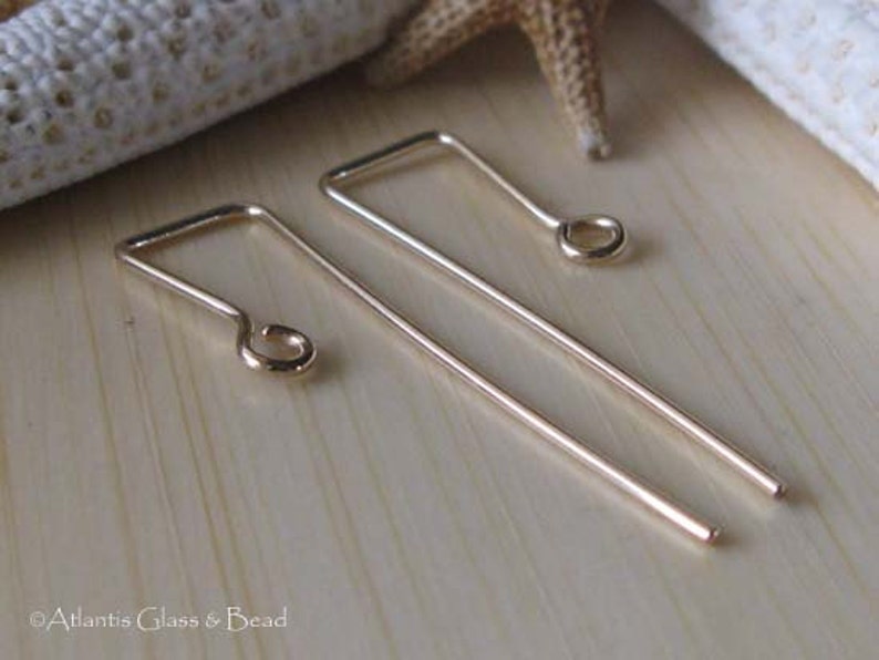 Square Earring Hooks. Handmade Sterling Silver or 14k Gold - Etsy