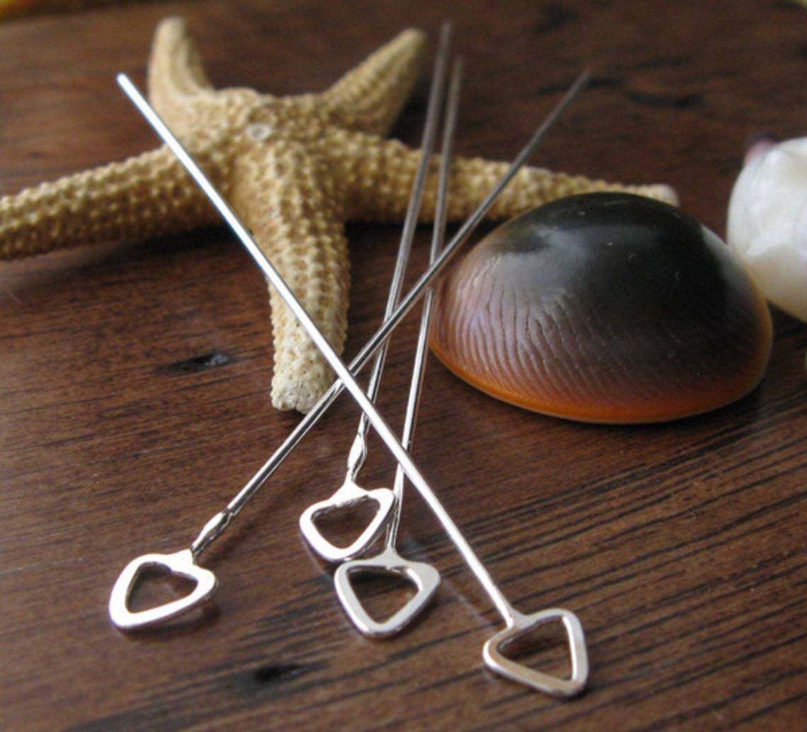 Simple Sterling Silver or 14k Gold Filled Triangle Head Pins. | Etsy