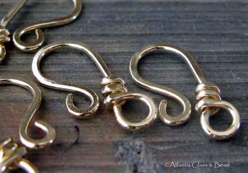 Small Handmade Hook Clasps. Set of 2 Made in Sterling Silver or 14k ...